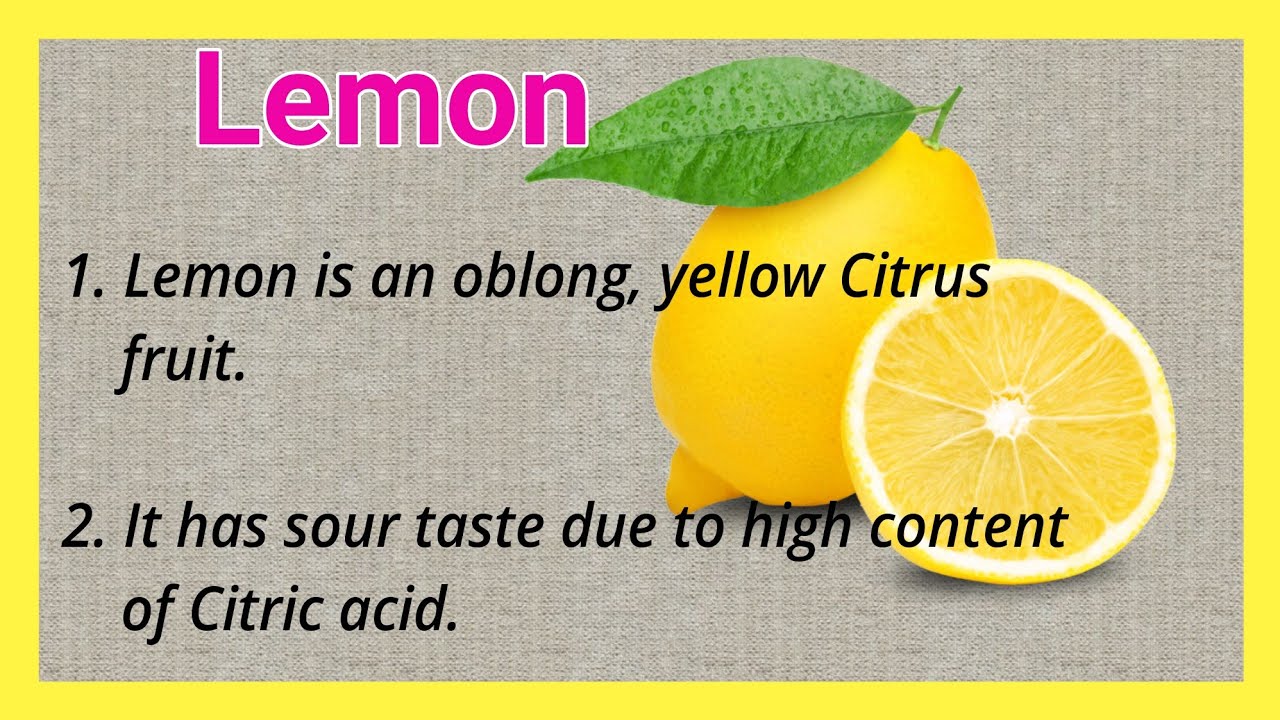 10 Lines on Lemon🍋 in English!! Short Essay on Lemon !! Ashwin's World ...