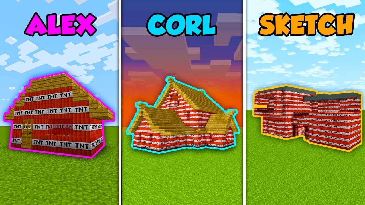 ALEX vs CORL vs SKETCH - TNT HOUSE in Minecraft! (The Pals) - YouTube