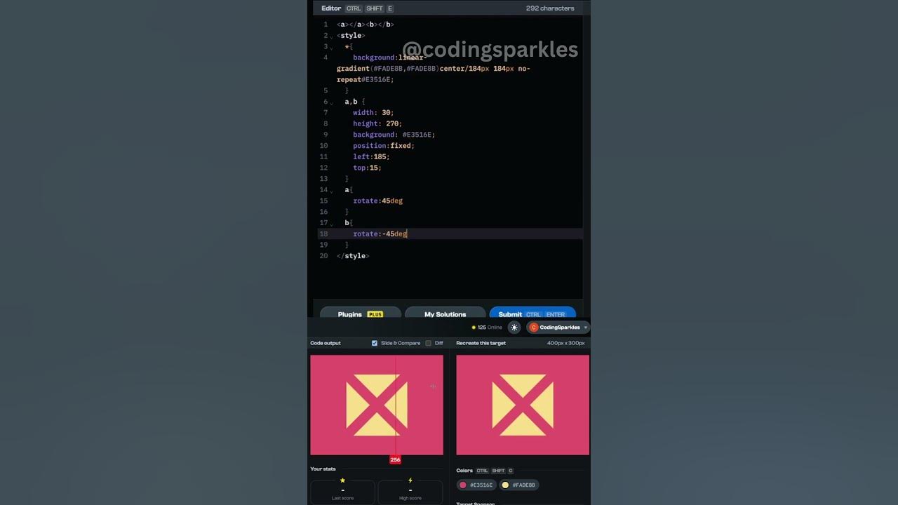 Css Battle Solution Converge Target 161 Battle 26 Css3 Css Challenge Youtube