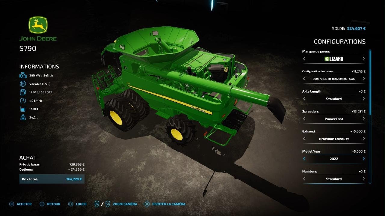 Fs22 NOUVEAU MOD john deere s700 series combines - YouTube