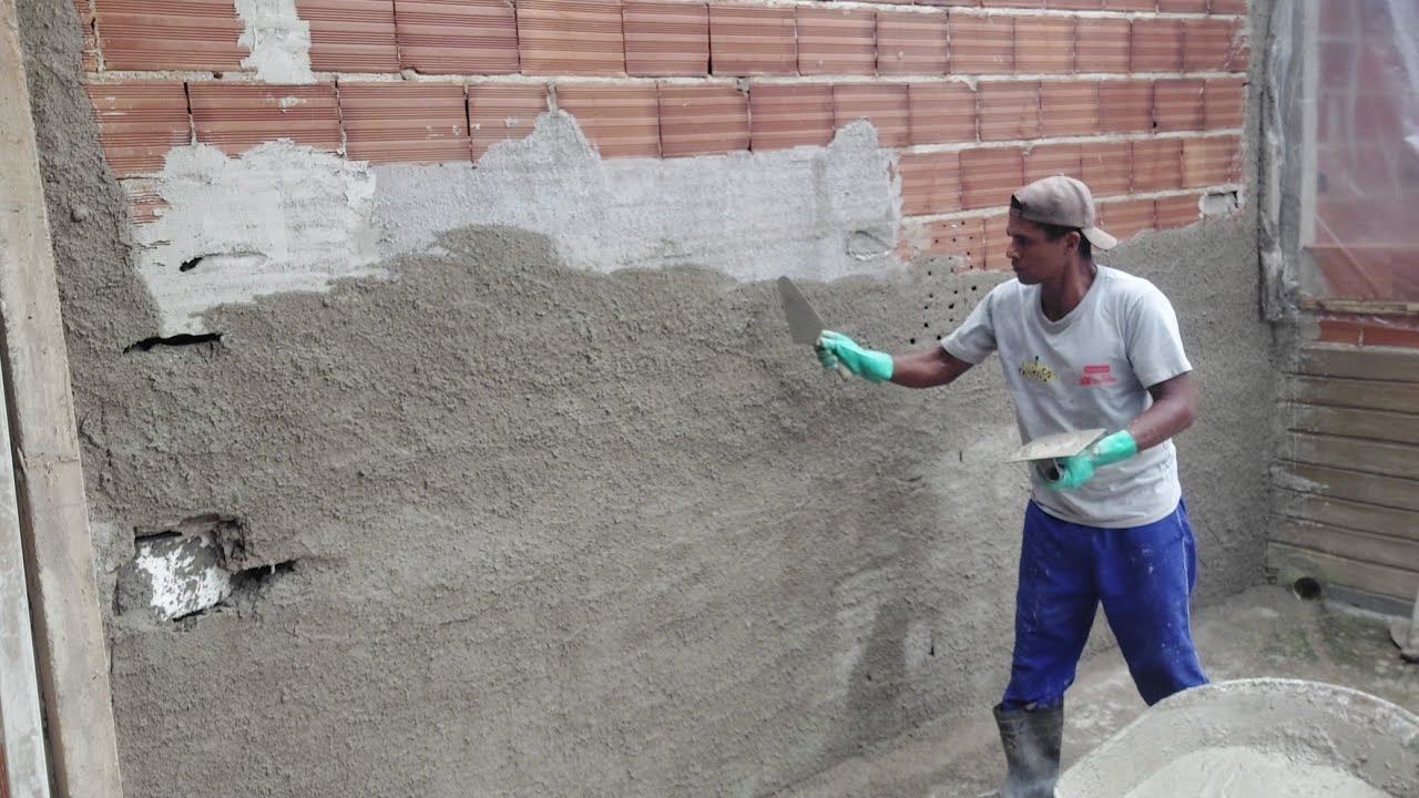 Como Chapiscar uma Parede do jeito Certo Para receber o Reboco e Não ...