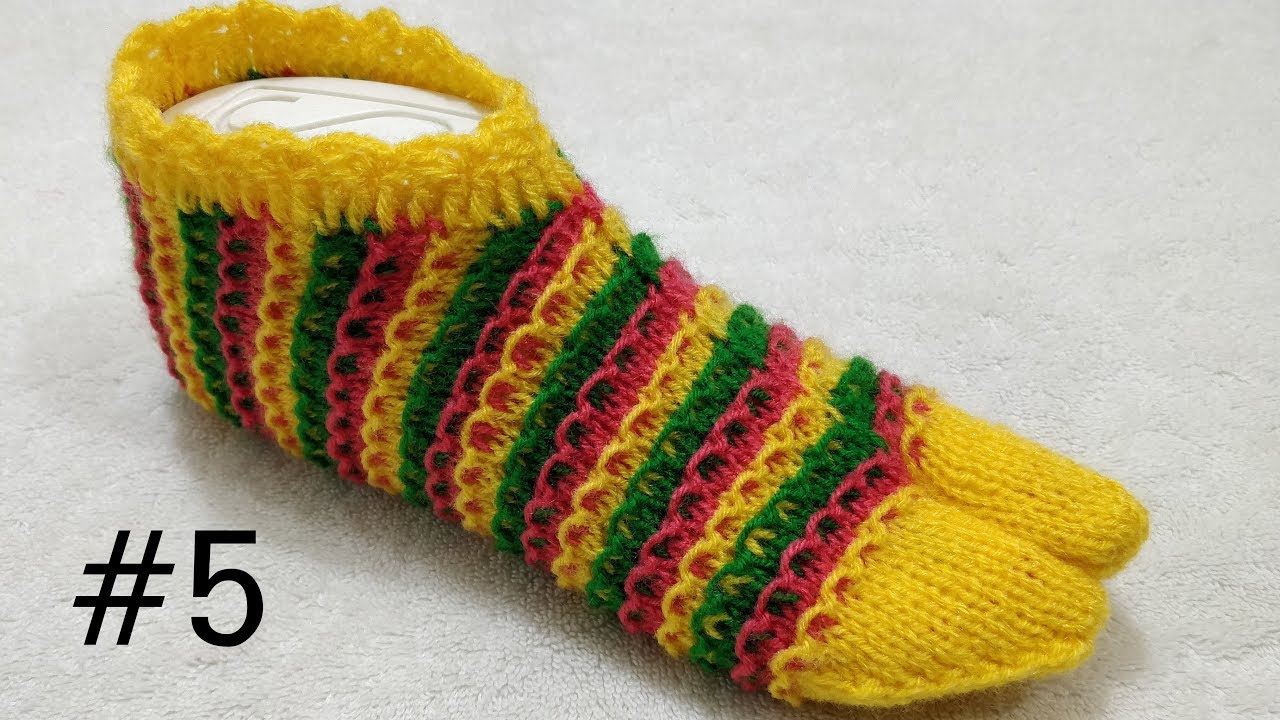 How to Make Beautiful Multi Color Socks #5 - YouTube