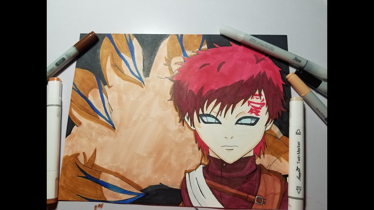 Drawing Gaara | Shikaku | Naruto - YouTube