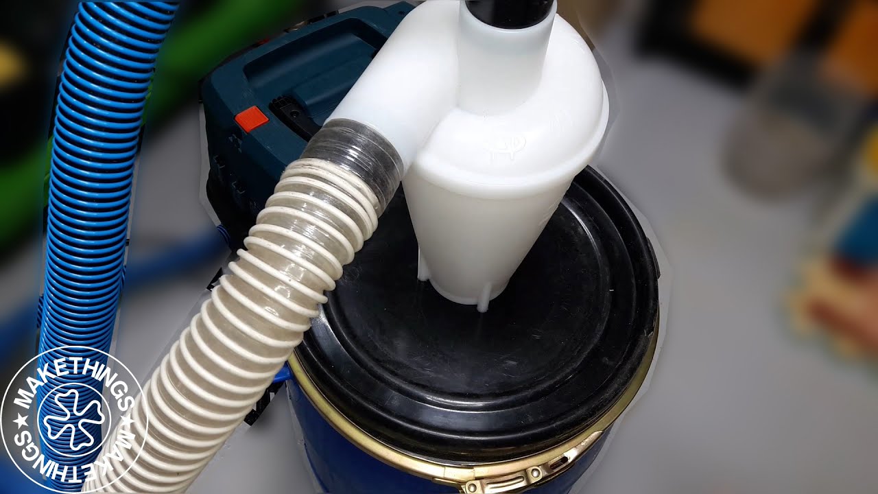 How to make easy Cyclone Dust Collector with CNC router - YouTube