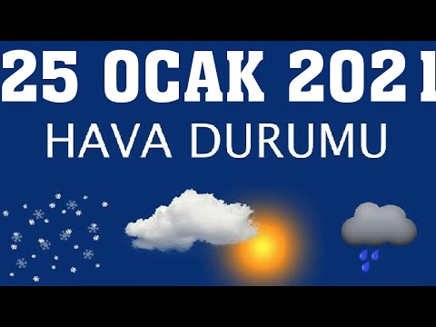 25 Ocak 2021 Hava Durumu (Tüm İllerin Hava Durumu)