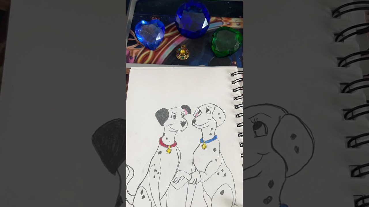 Pongo and Perdita drawing from 101 Dalmatians - YouTube