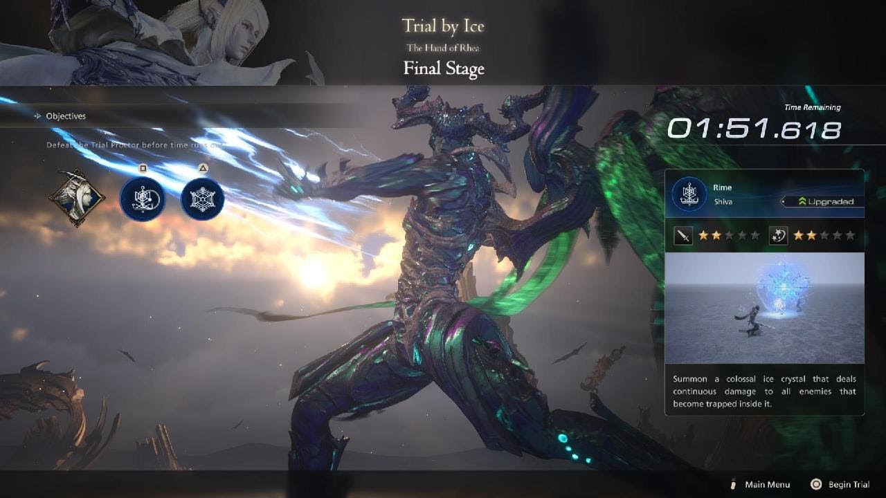 FINAL FANTASY XVI : Shiva Chronolith Trial by Ice ( Hand of Rhea ...