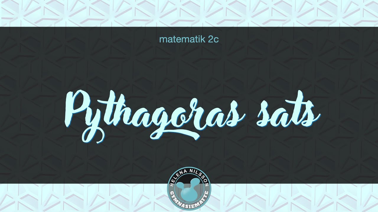 3 2 3 Pythagoras sats - YouTube