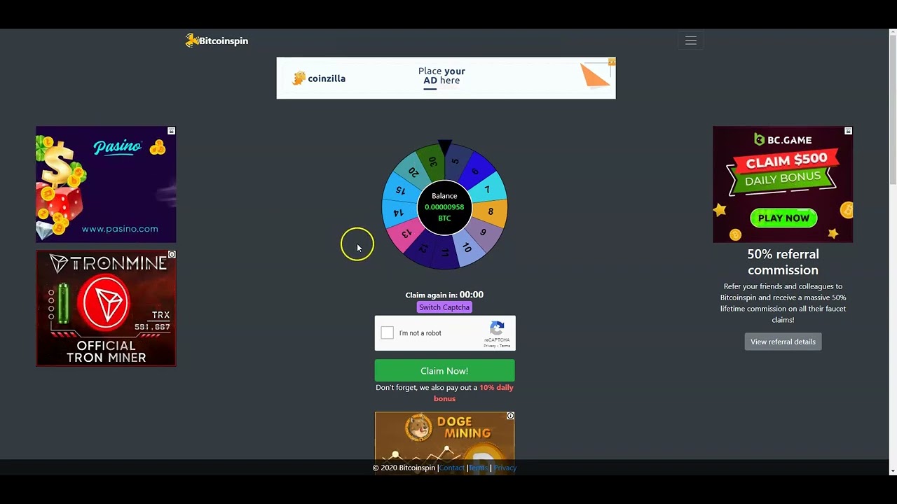 Bitcoin Spin Review - High Paying Free BTC Faucet - YouTube