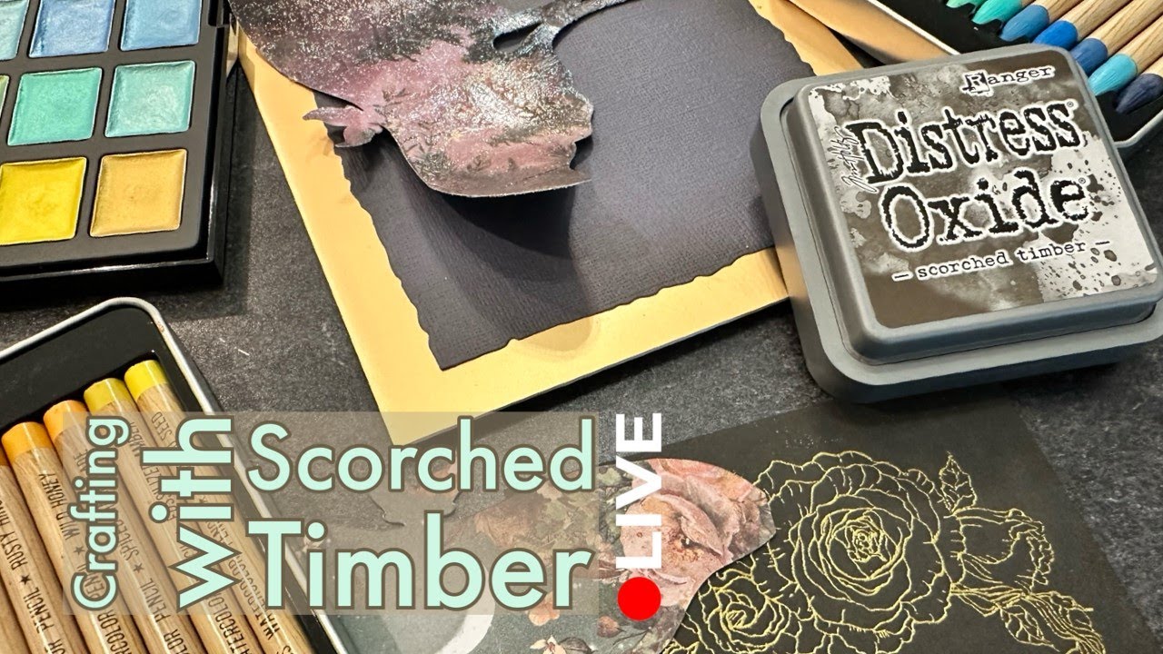 Making things with Scorched Timber LIVE (New Distress Color) - YouTube
