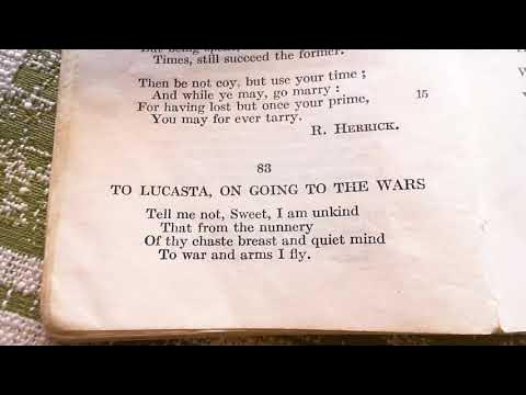 To Lucasta, On Going To The Wars - Colonel Lovelace - YouTube