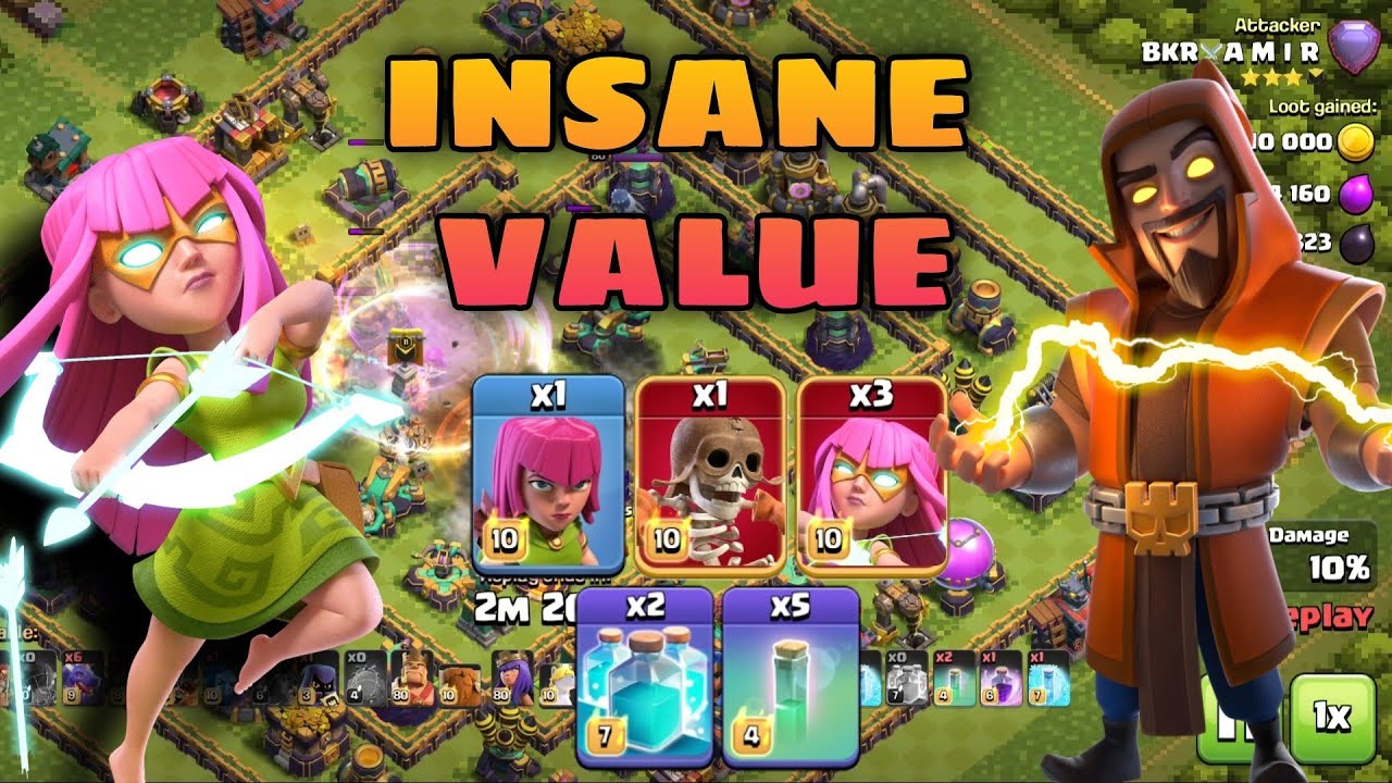 6095+ Legend day | Hydra super archer + super wizards clone blimp ...