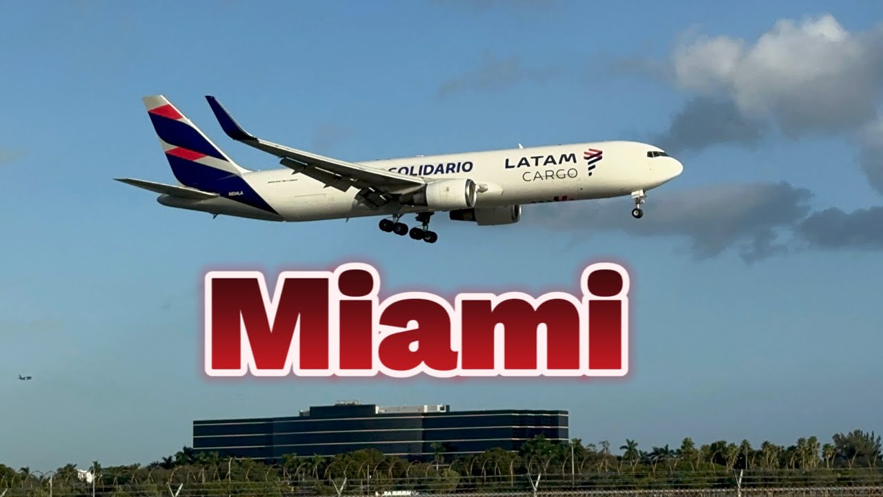 Early Morning MIAMI PLANE SPOTTING | runway 09 | aircraft information ...