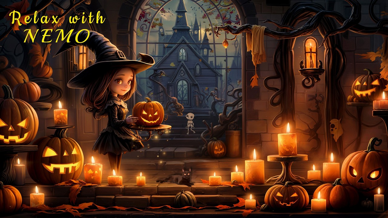 Cozy Halloween Night with Little Witch at the Haunted Church ⛪ Relaxing ...