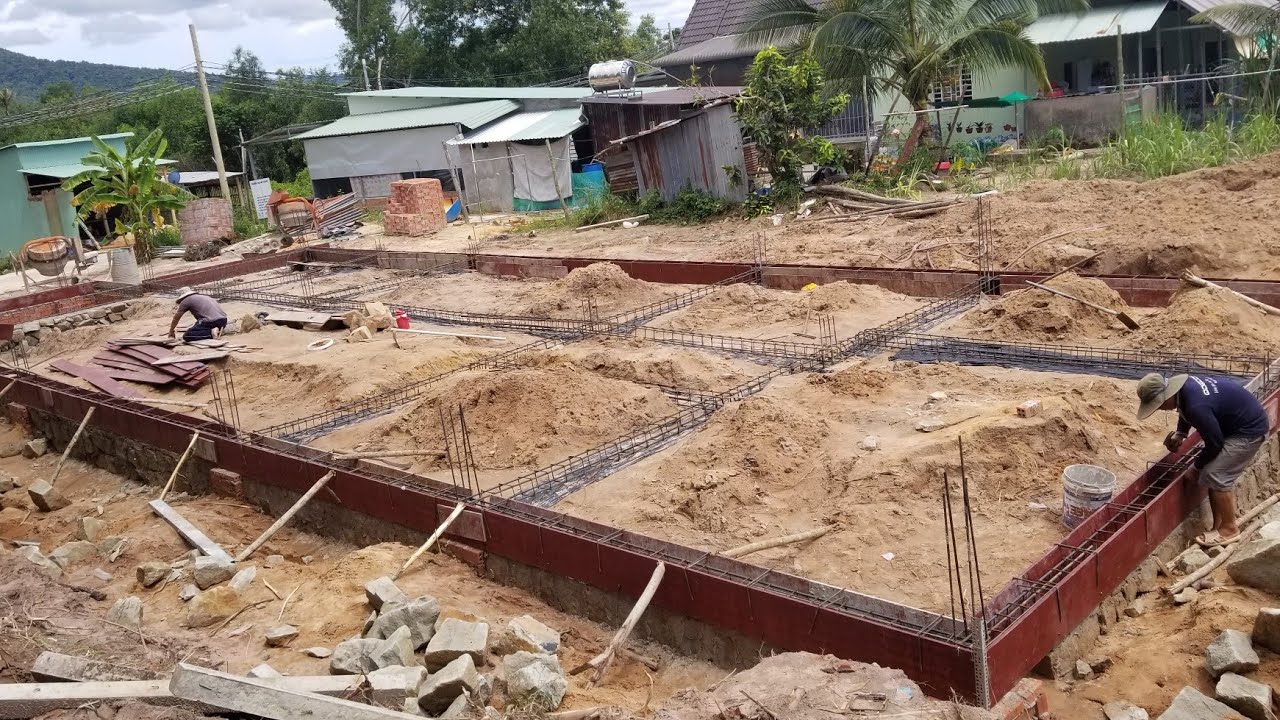 Công tác cốt thép và Đóng Coppha Đà Kiềng nhà cấp 4 -Construction ...
