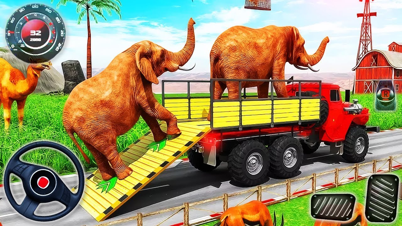 Farm Animal Truck Transport Simulator - Real Tractor Zoo Transporter ...