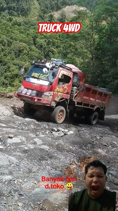 Truck 4WD di tanjakan gampang kali bukan kaleng kaleng #trukoleng #offroad #driver #4wd - YouTube