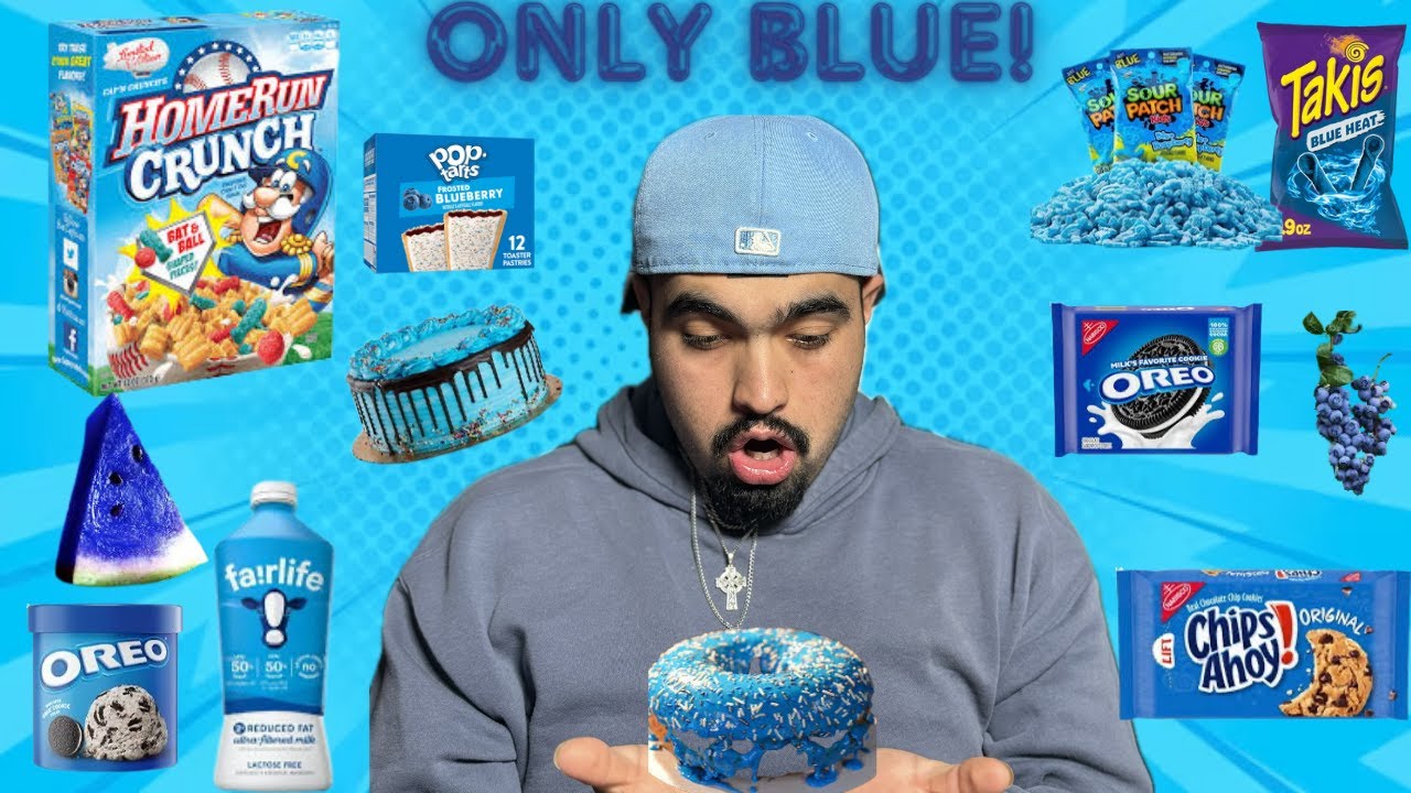 only blue foods for 24 hours!!!💙 (on Budget) - YouTube