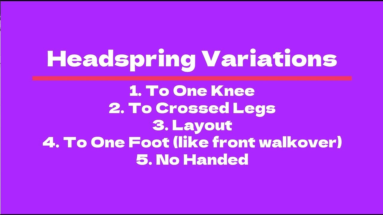 Headspring Variations [Layout, No Handed and More!] - YouTube