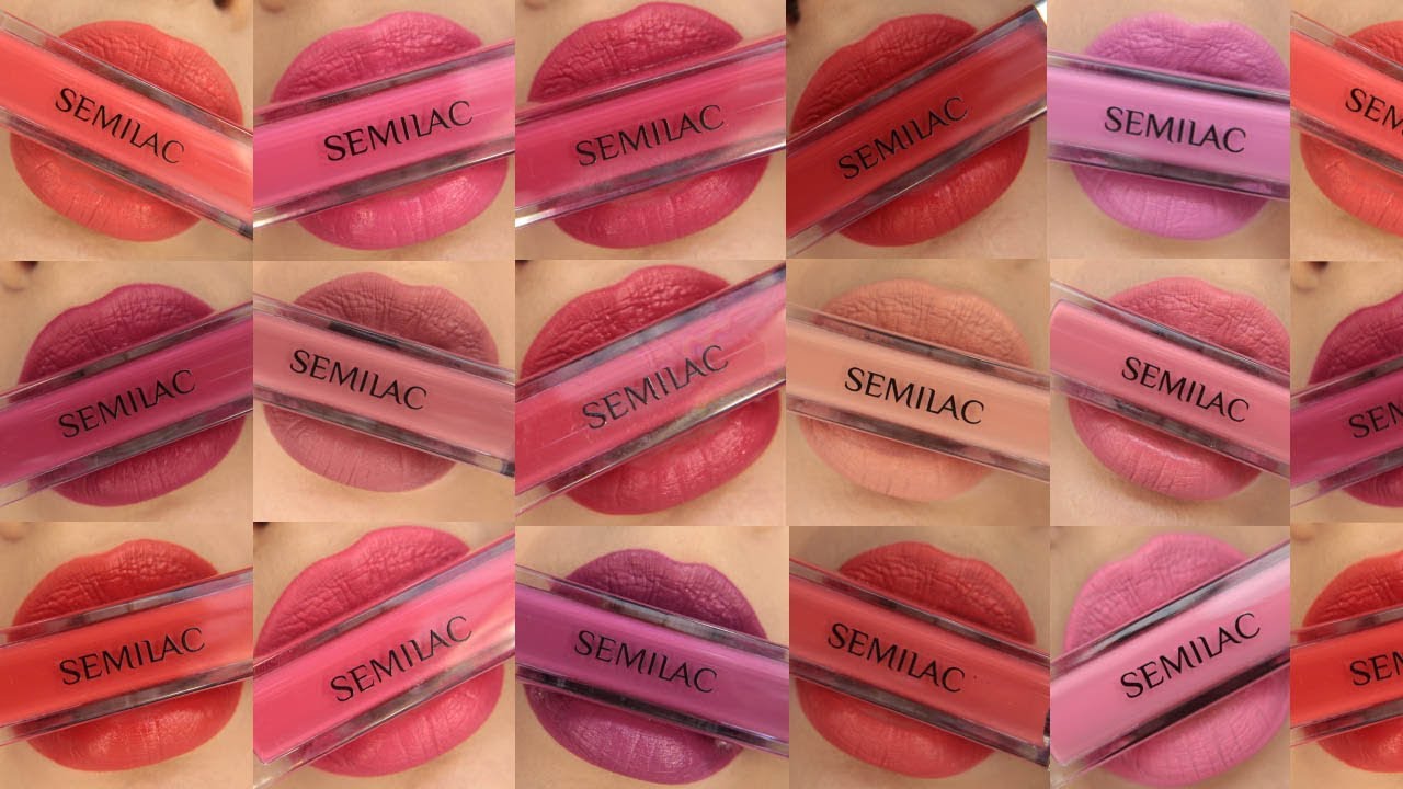 SEMILAC MATT LIPS - 20 Odcieni Swatche - TEST DŁUGOTRWAŁOŚCI POMADKI ...