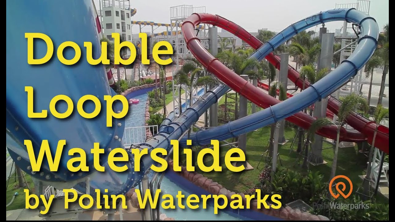 Double Loop water slide at Dino Water Park, Thailand built by Polin ...