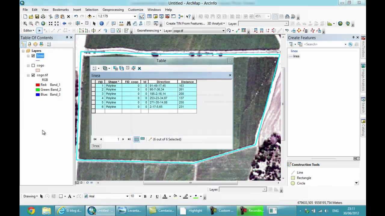 Uso de la herramienta COGO en ArcGIS - YouTube
