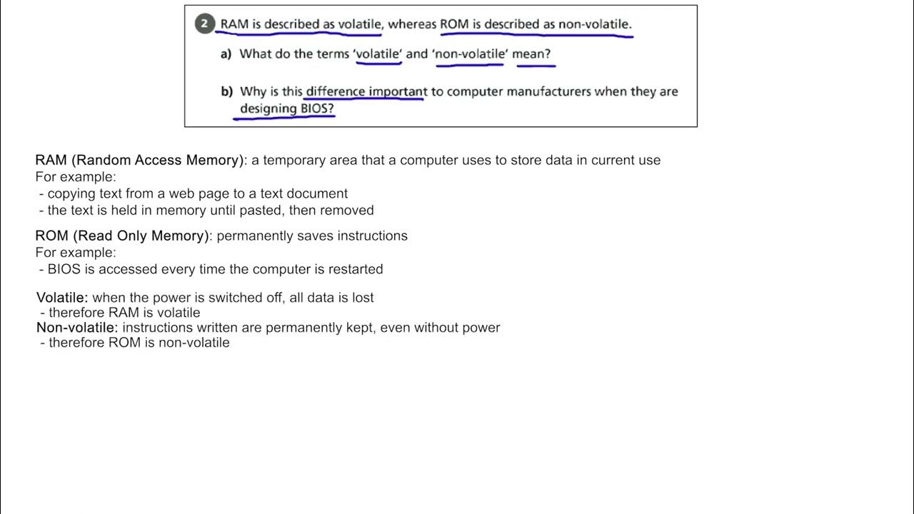 Systems Architecture, Memory and Storage: Volatile vs Non-Volatile - OCR GCSE Computer Science ...