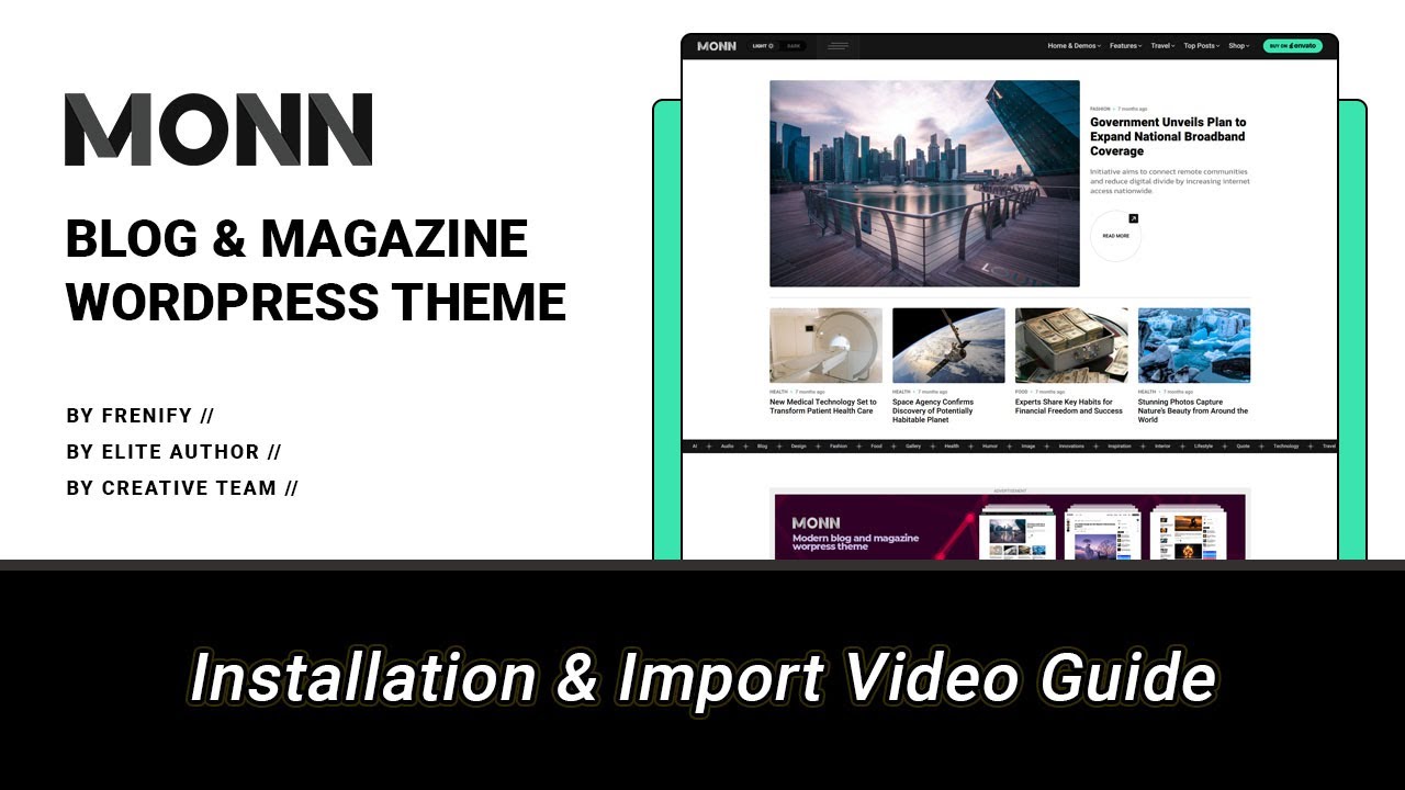 Monn - Installation, Activation and Demo Import - YouTube