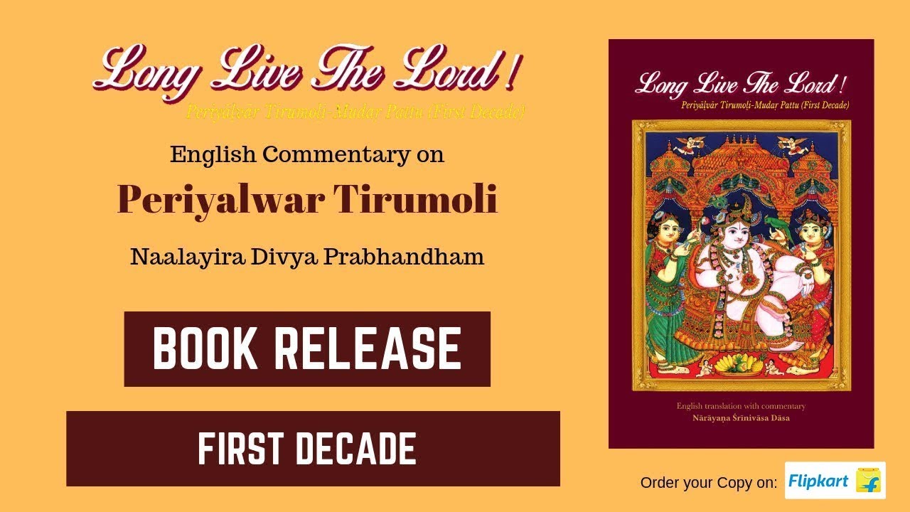 Long Live the Lord! Book Release (First Decade) | Periyalwar Tirumoli ...