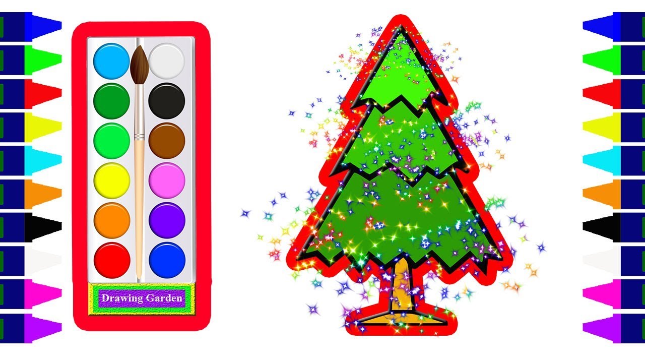 how to draw a big christmas tree | Drawing Garden🎄 - YouTube
