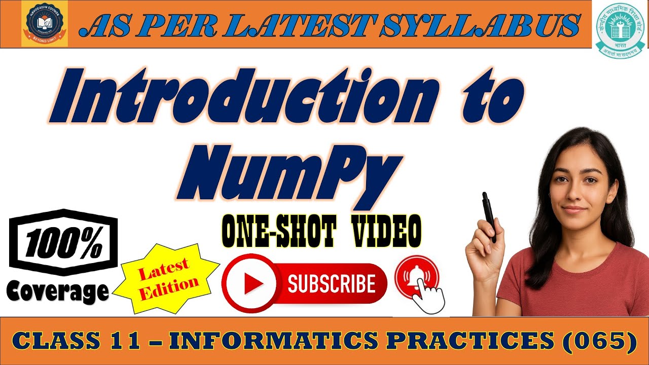 🔥 Introduction to NumPy in One Shot Video || Class 11 Informatics Practices 2025-26 || NumPy ...