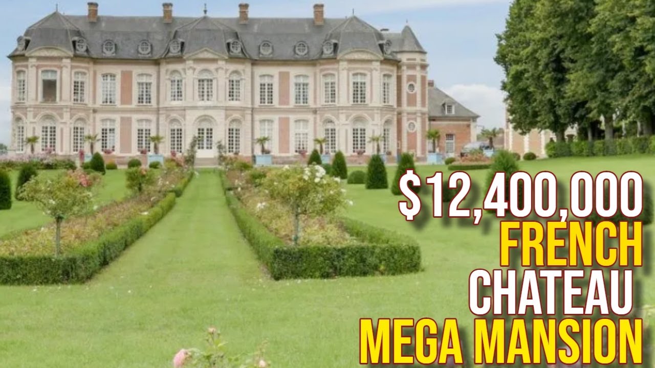 Touring $12,400,000 French Chateau Mega Mansion - YouTube