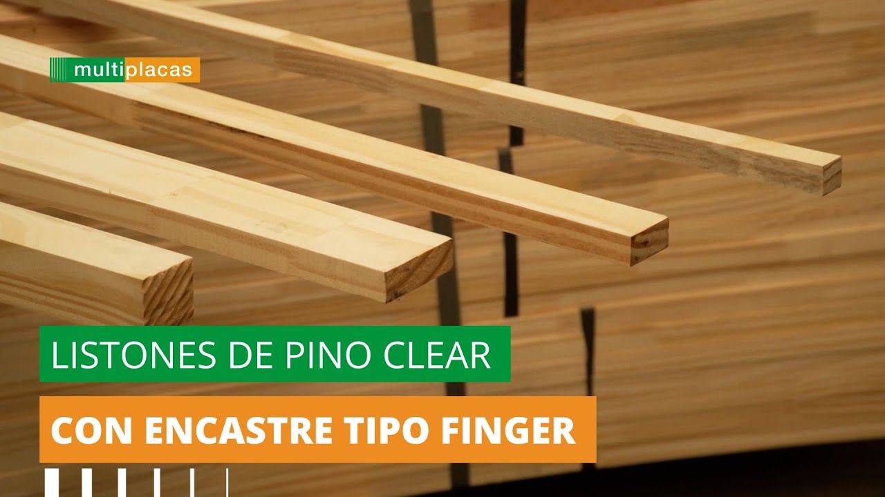 Listones de pino clear (sin nudos) con encastre tipo finger - YouTube
