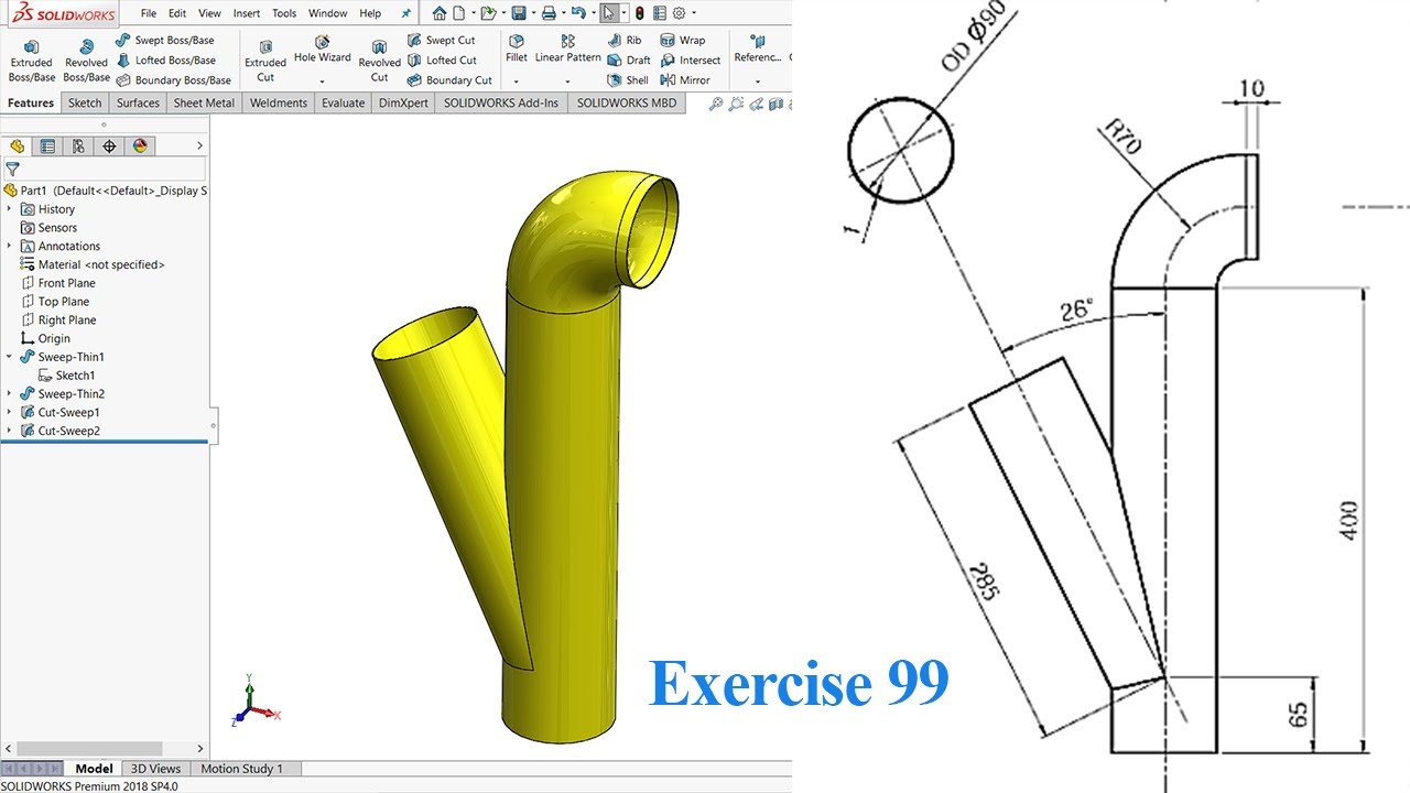 Wash Basin Tap | Solidworks 2020 Tutorial For beginners - YouTube