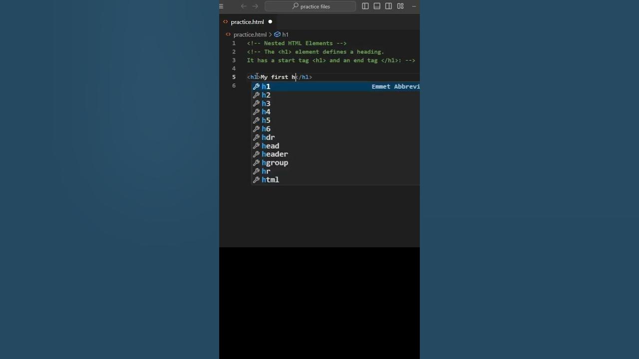 The H1 Elements Html Coding Code Webdevelopment Htmlcode Html5 Youtube