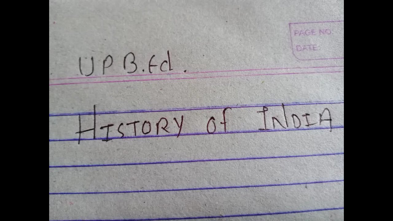 B.ED HISTORY NOTES - YouTube