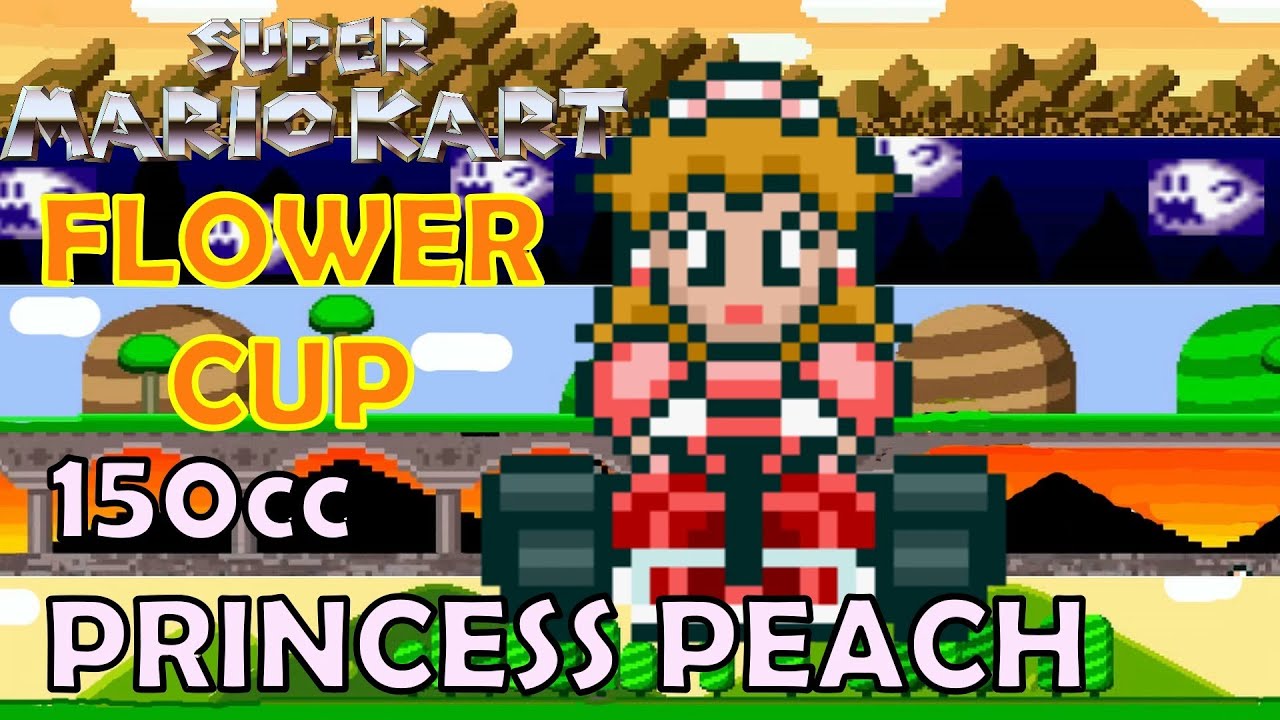 Super Mario Kart Flower Cup 150cc Princess Peach - YouTube