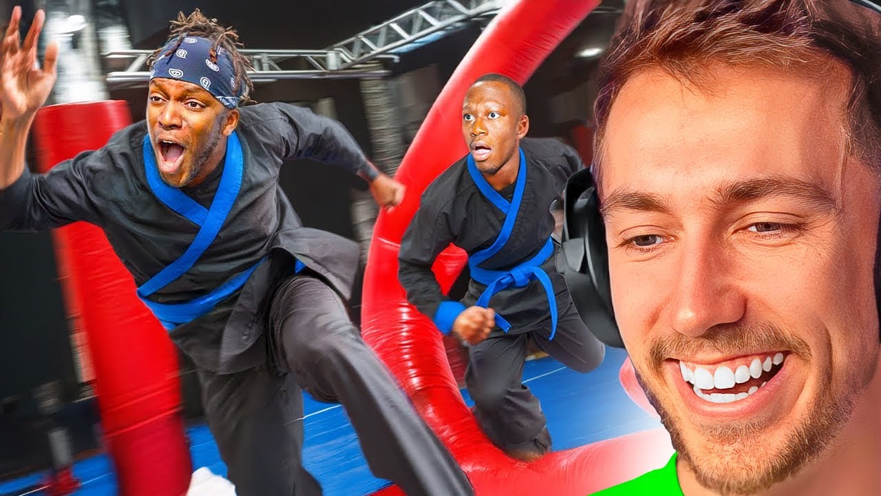 Miniminter Reacts To Ninja Warrior: Youtubers Edition (ft KSI, Niko ...