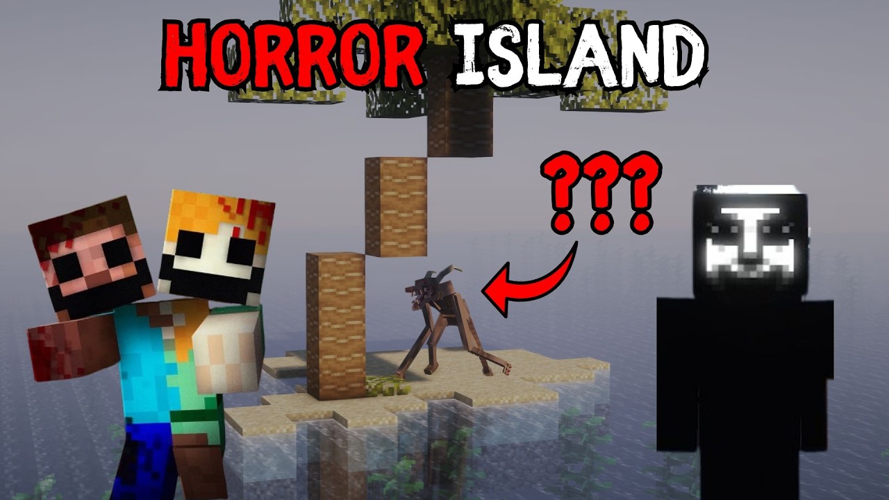 STRANDED on Minecraft HORROR ISLAND....HELP! (Stranded Horror Island #3 ...