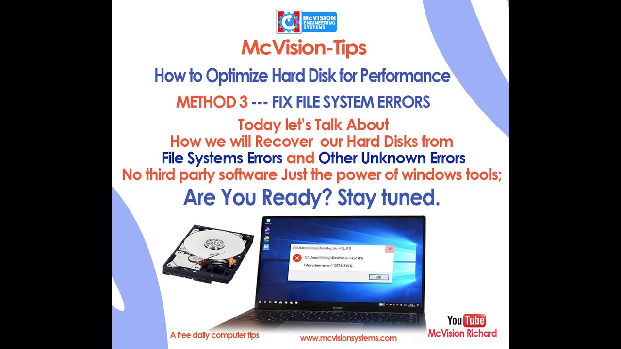 How to Optimize Hard Disk For Performance METHOD 3---- FIX FILE SYSTEM ...