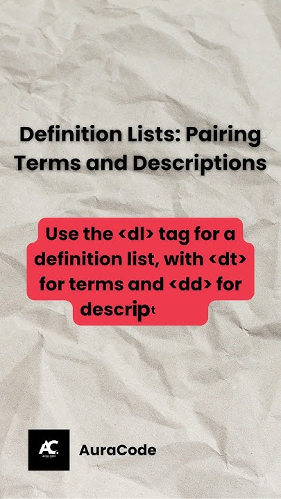 HTML Lists Tutorial: Ordered, Unordered, and Definition Lists Explained | AuraCode #html # ...
