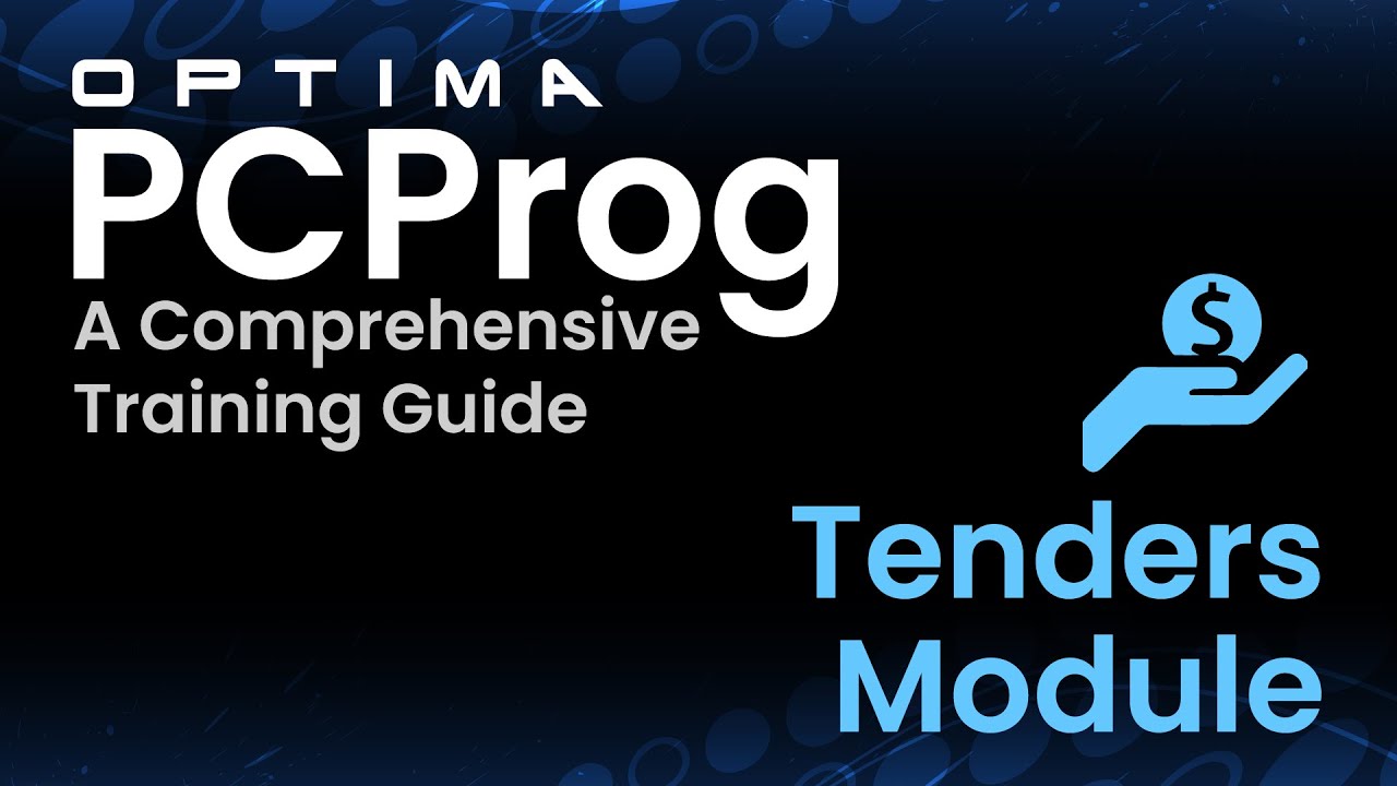 Tenders Maintenance Module // Optima PC Prog - A Comprehensive Training ...