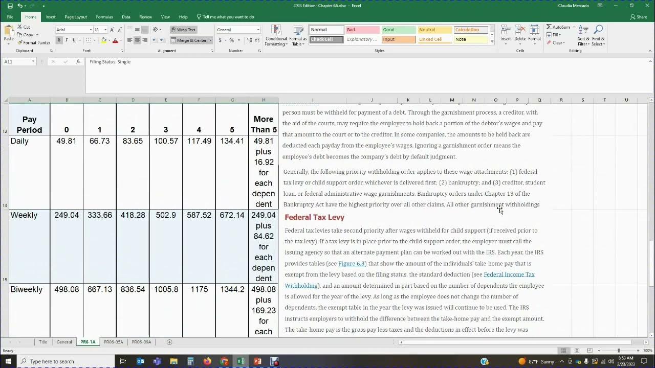 2023 Payroll - Chapter 6 Problem 6-1A - YouTube