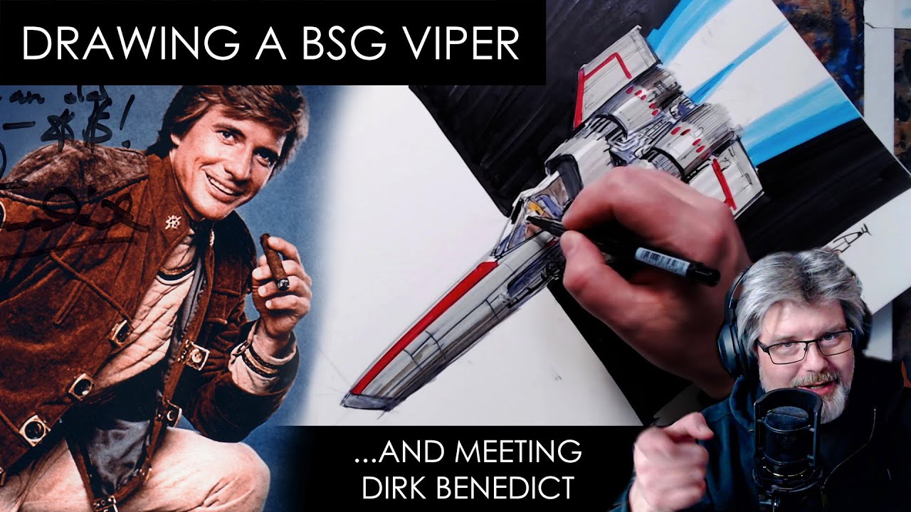 Drawing A Battlestar Galactica Viper & Meeting Dirk Benedict - YouTube