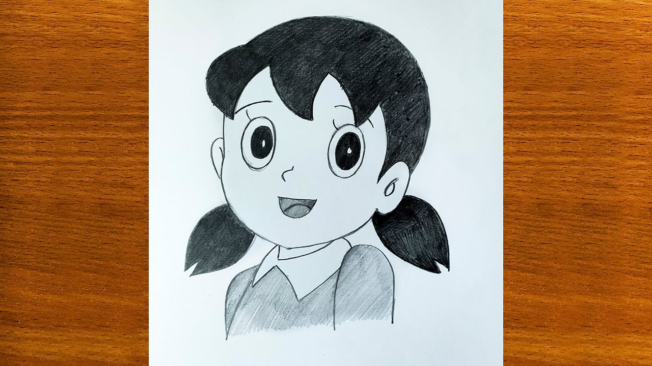 How to draw Shizuka from Doraemon || Pencil sketch for beginners - YouTube