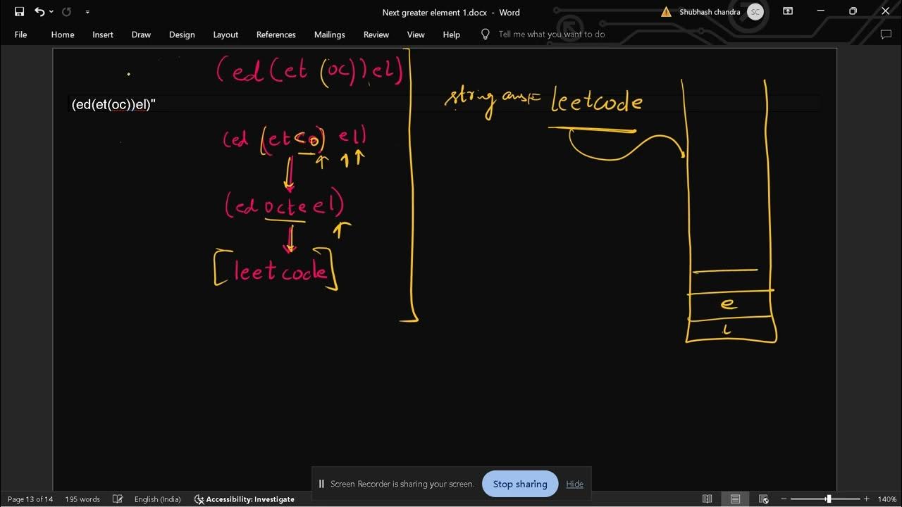 1190. Reverse Substrings Between Each Pair of Parentheses | Leetcode - YouTube