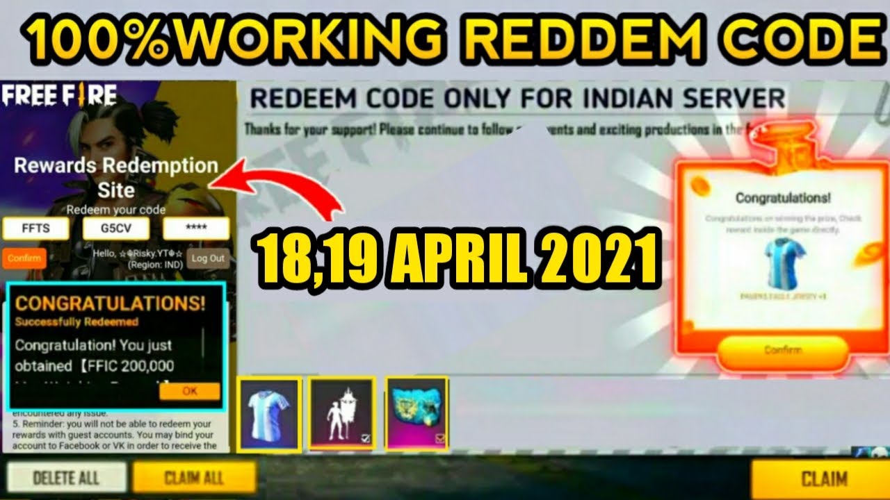 Free Fire Redeem Code For Today April 18 FF.Rewards Redeem Code For Hip ...
