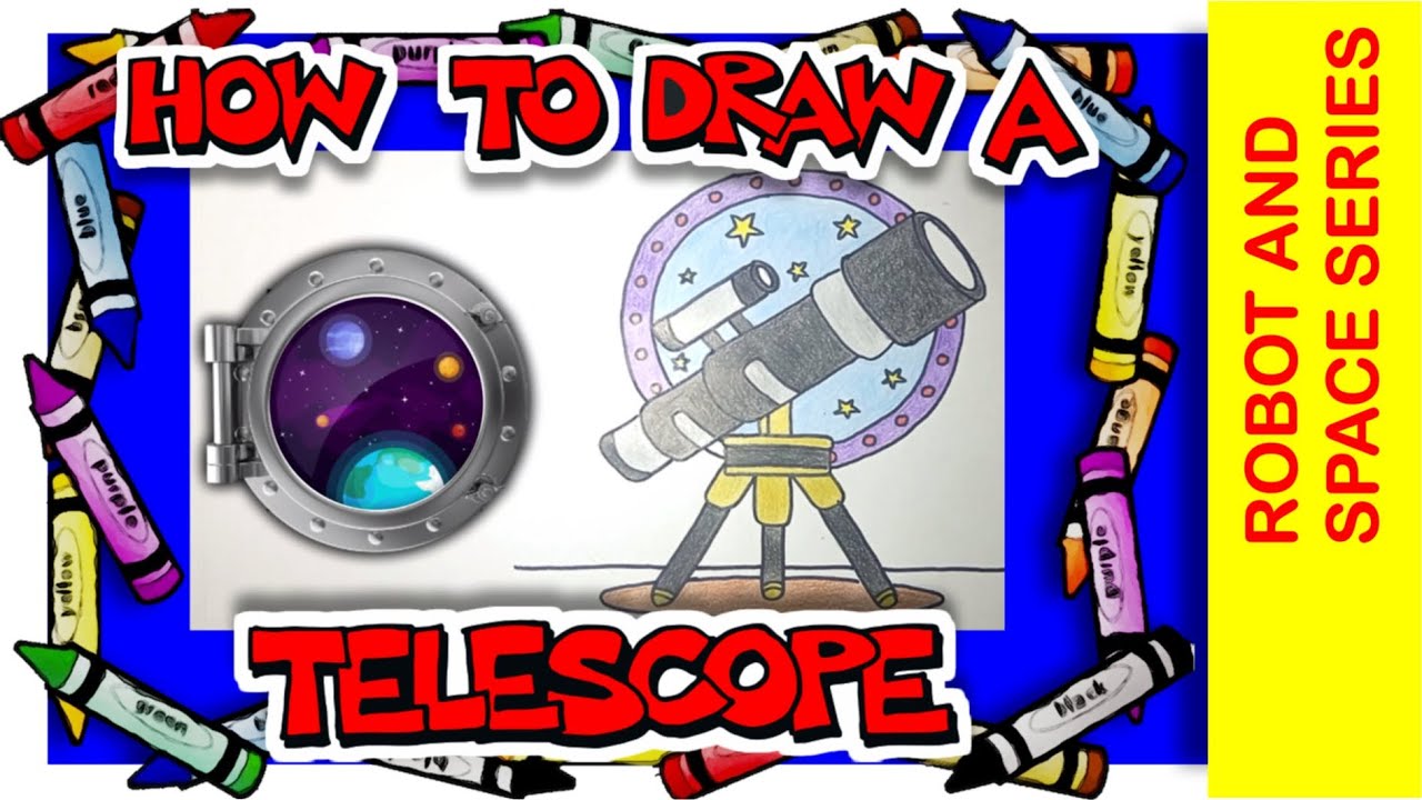 Drawing telescope 🔭 How to draw telescope 🔭 How to draw a telescope ...