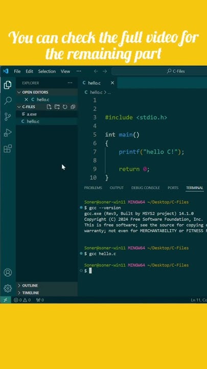 How to compile and run C files using terminal #codinginc #programming # ...