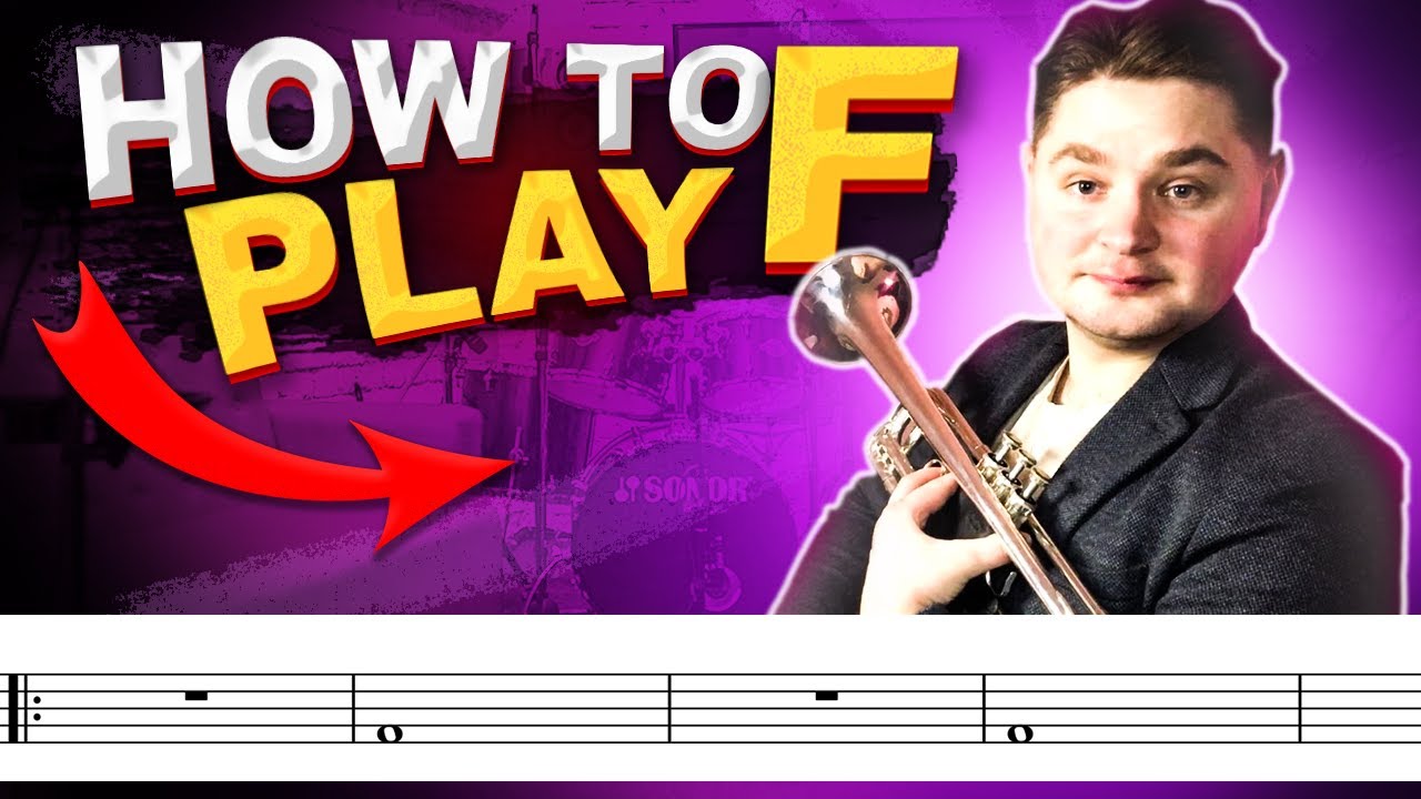 How to Play F on Trumpet (with sheet music) Play with me #4 - YouTube